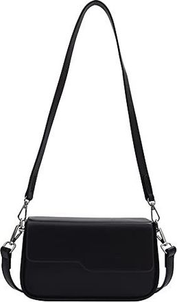 Generic Sac &agrave; bandouli&egrave;re pour femme - Petit sac &agrave; main et sac &agrave; main en cuir - Sac &agrave; bandouli&egrave;re tendance et d&eacute;contract&eacute; avec fermeture &eacute;clair, Noir, Small