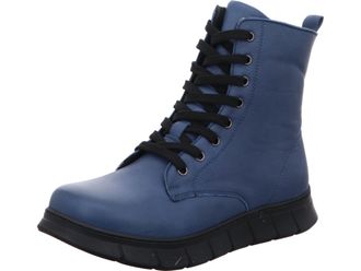 Gemini Damen Stiefelette sportlicher Plateau Schn&uuml;rboot aus Leder 343859-02, Gr&ouml;&szlig;e:41 EU, Farbe:Blau