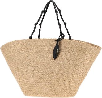 Jil Sander Womens Raffia Large Tangle Bucket Bag 974 Exterior: Borse A Tracolla
