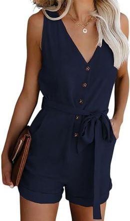 Generic Combishort Femme Noir Et Blanc Combi Short Cycliste Femme Combinaison Short Moulante Combinaison Femme Bleu Roi Combinaison Short Femme en Jean Combin