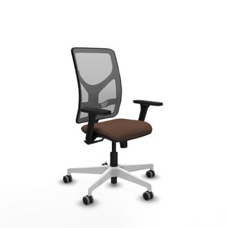 Piqueras y Crespo Stuhl mit Lendenwirbelst&uuml;tze, mit 3D-Armlehnen, ausgestattet mit 3 Positionen und Schneideschaum, 65 mm Rollen, Parkett, Grau/Dunkelbraun