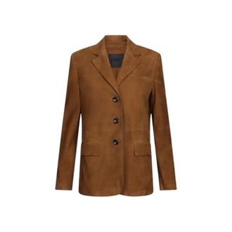 Liu Jo Elegante Wildlederjacke mit Kerbkragen - - Jackets - Damen - Braun - XL