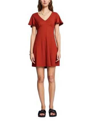 Esprit Damen 043EE1E332 Kleid, 805/TERRACOTTA, XS