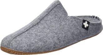 Living Kitzb&uuml;hel Unisex Filzpantoffel Schweizer Kreuz Hausschuh, grau, 45 EU