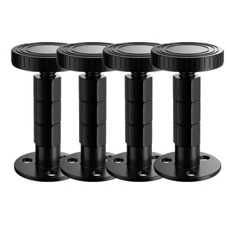 Generic 2er- oder 4er-Set M&ouml;belf&uuml;&szlig;e 78-105 mm, Ersatzf&uuml;&szlig;e aus Metall for Sofas, mit Rutschfester Unterlage for Schreibtisch/Bett/Sofa/Tisch/Schr&auml;nke(Black 4pc