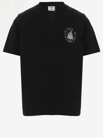 Casablanca Mens Cotton T-Shirt Black Organic T-Shirts And Polos