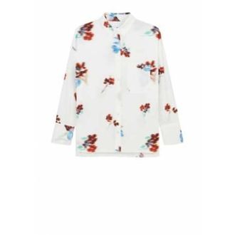 Paul Smith Femme, Blouses et Chemises, Blanc, Taille: 38 FR Chemise Florale en Coton