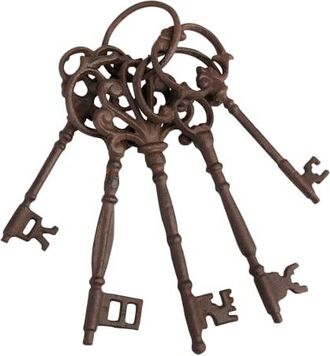 Esschert Design Fallen Fruits, Set gro&szlig;er Gusseisen-Schl&uuml;ssel, Braun, DB63