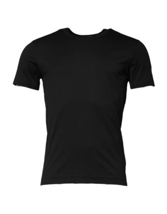 Dolce & Gabbana Mens Black Cotton Short Sleeves Round Neck T-Shirt