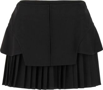 ADĀMO Andrea Adamo Femme, Jupes, Noir, Taille: 38 FR Mini-jupe pliss&eacute;e