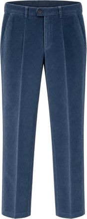 BRIGLIA 1949 Pantalon droit en velours c&ocirc;tel&eacute; &agrave; pinces - Homme - Pantalons - Bleu - Taille: S