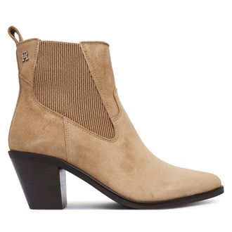 Tommy Hilfiger Stiefeletten Tommy Hilfiger Suede Western Chelsea Boot FW0FW09581 Beige