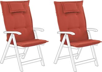 Beliani Polsterauflagen 2er Set in Terracotta Polyester Java/Toscana