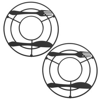 NUOBESTY 2 St&uuml;ck Hitzebest&auml;ndige Eisen Platzsets Als Untersetzer f&uuml;r Kochgeschirr rutschfest Langlebig f&uuml;r Esstisch und Festliche Anl&auml;sse