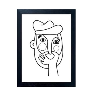 Generico Humor-Poster f&uuml;r das Badezimmer, Wandbild mit eingeklemmter Nase, Dekoration aus Stoff, 100 g, minimalistisches Kunstwerk f&uuml;r zeitgen&ouml;ssische R&auml;ume, B