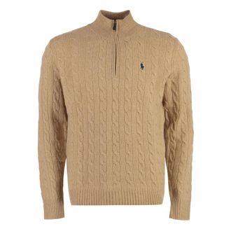 Polo Ralph Lauren Pullover mit Rollkragen aus Woll-Kaschmir-Mischung im Zopfmuster - - Sweatshirts & Hoodies - Herren - Beige - M