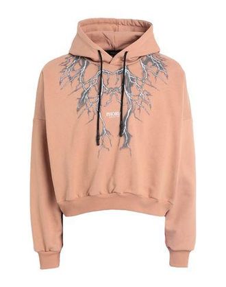 Phobia Archive TERRACOTTA CROP HOODIE WITH GREY LIGHTNING