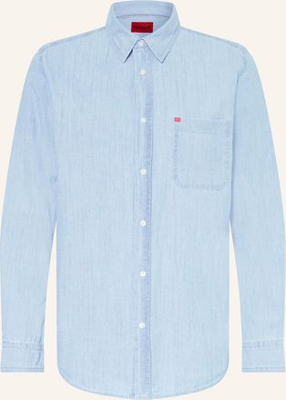 HUGO BOSS Hugo Hemd Erillo Oversize-Fit In Jeansoptik blau