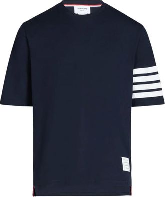 Thom Browne Homme, Tops, Bleu, Taille: 2XL 4 Bar Jersey T-Shirt