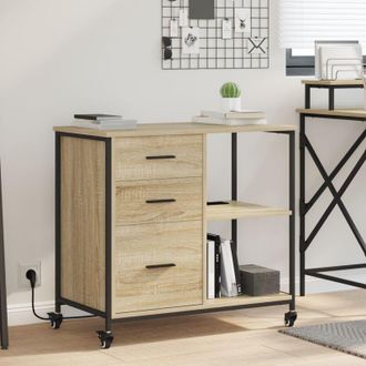 vidaXL Cabinet de Bureau avec roue Ch&ecirc;ne sonoma 76 x 41 x 72 cm Vidaxl