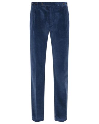 Berwich Feincordhose mit Bundfalte und Riegelverschluss in