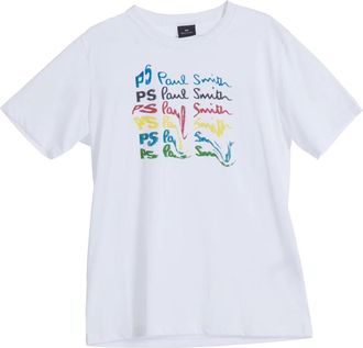 Paul Smith Homme, Tops, Blanc, Taille: L T-shirt Logo Onda