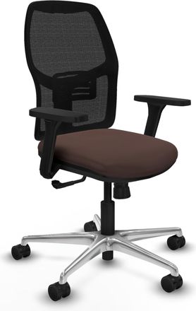 Piqueras y Crespo Alfera B&uuml;rostuhl mit 3D-Armen, h&ouml;henverstellbare Lendenwirbelst&uuml;tze, ausgestattet mit 4 Positionen und Schneideschaum, Schwarz/Dunkelbraun