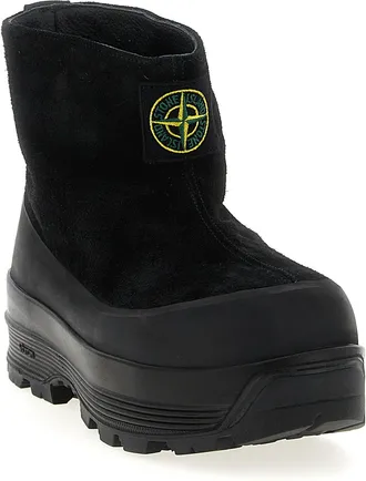 Stone Island Suede & Rubber Platform Boot - Black
