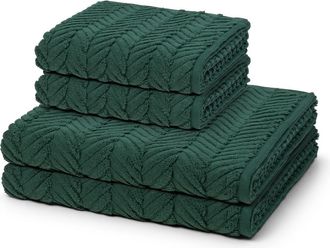 ROSS 4 teiliges Frottier-Set - Sensual Skin - Zopf-Muster (2 X Handtuch 2 X Duschtuch im Set) - 500 g/m2 - Baumwolle - Walkfrottee - saugstark - weich und 