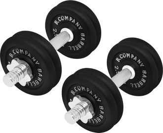 Bad Company Guss Kurzhantel-Set 25Kg (2 x Kurzhantelstange 35cm und 8x2,5Kg Hantelscheiben) Hantelset Hanteln Gewichte