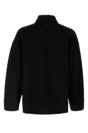 Valentino Garavani Mens Black Wool Blend Oversize Jacket Nero Giubbini