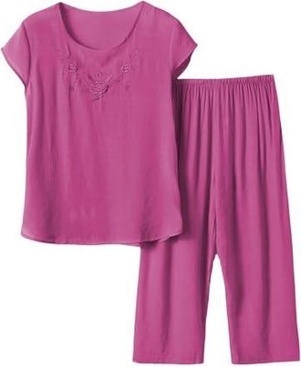 Generic Pijamas Femme Hiver Doux Pyjama Ete Femme Sexy Ensemble De V&ecirc;tements De Nuit Grande Taille pour Femmes 4 &agrave; Manches Courtes Deux Pi&egrave;ces pour Personnes 