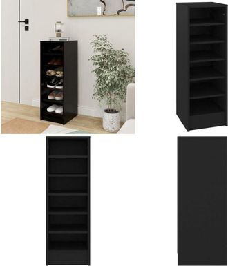vidaXL Armoire &agrave; chaussures Noir 31,5x35x90 cm Bois ding&eacute;nierie - Meuble Chaussure - &Eacute;tag&egrave;re Chaussure - Rangement Chaussure - Armoire Chaussure - Meuble