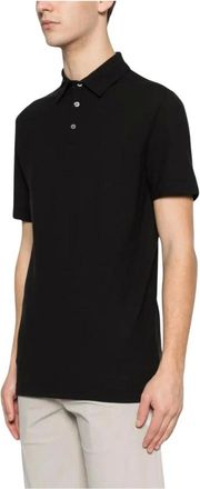 Zanone Polo &agrave; manches courtes boutonn&eacute;e - Homme - Tops - Noir - Taille: M