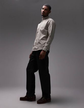 Carhartt Work in Progress Bolton - Lang&auml;rmliges Oxford-Hemd in Puddle-Wei&szlig;