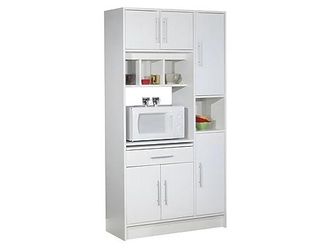 Symbiosis 8070 x 2121 a80 Servierwagen Buffet Mikrowelle Holz weiß 88 x 180 x 40 cm