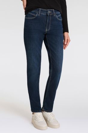 MAC Broeken Gerade Jeans MAC MELANIE dragon-fly, Damen, Gr. 34, L&auml;nge 32, blau (new basic wash), Denim/Jeans, Obermaterial: 98% Baumwolle, 2% Elasthan, figurbeton