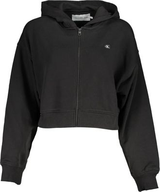 Calvin Klein Femme, Sweatshirts et sweats &agrave; capuche, Noir, Taille: 44 FR Badge Zip-Through SweaT-shirt