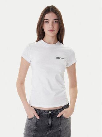Karl Lagerfeld T-Shirt A1W17004 Wei&szlig; Slim Fit
