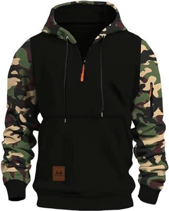 Generic Sweat &agrave; capuche l&eacute;ger uni pour homme - Manches 2026 - Fermeture &eacute;clair int&eacute;grale - D&eacute;contract&eacute; - Tendance - Automne - Hiver - V&ecirc;tements pour entra&icirc;nem