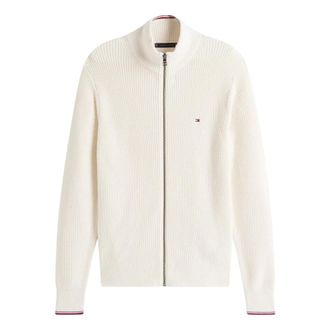 Tommy Hilfiger RWB Rib Zip-Through-Sweatjacke - - Sweatshirts & Hoodies - Herren - Beige - S