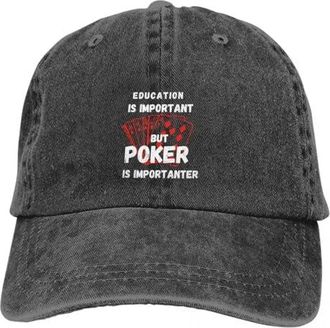 Generic Chapeau dHomme, l&eacute;ducation est Importante mais Le Poker est Plus Important Casquettes de Baseball Casquettes Pointues de Poker Chapeaux de Soleil pour