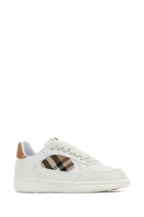 Burberry Womens White Leather Terrace Sneakers