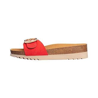 Scholl Malibu Mule Sandales orthopédiques pour femme, Rouge, 41.5 EU