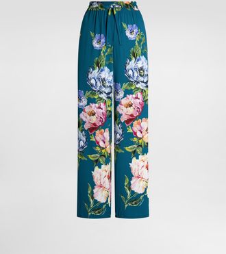 Dolce & Gabbana Peony-print Silk Vanity Trousers - Frau Collection Multicolor 46