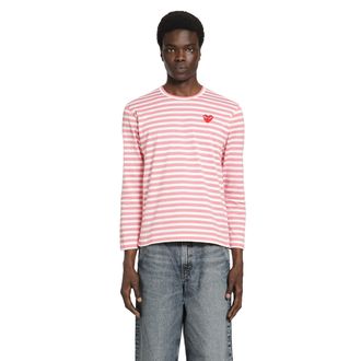 Comme Des Gar&ccedil;ons Striped Heart Long Sleeve T-shirt