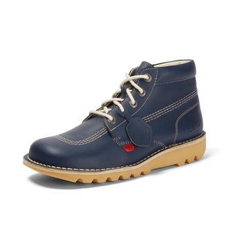 Kickers Unisex-Stiefeletten aus Leder, Alternative Kick Hi Classic, pflanzliches Material, extra bequem, zus&auml;tzliche Haltbarkeit, Premium-Qualit&auml;t, marineblau