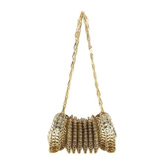Paco Rabanne Umh&auml;ngetasche aus Metallgeflecht mit Ziehharmonika-Silhouette - - Bags - Damen - Gelb - ONE SIZE