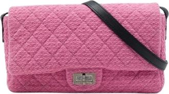 Chanel Sac bandouli&egrave;re matelass&eacute; en tweed doccasion - Femme - Pre-owned - Rose - Taille: ONE Size