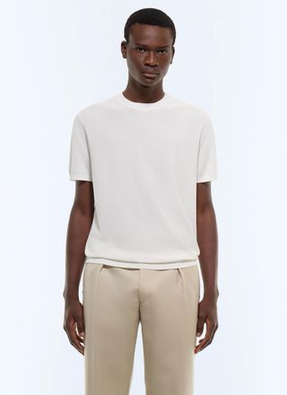 Fursac T-shirt point de riz en coton merceris&eacute; - Taille XXL - Homme